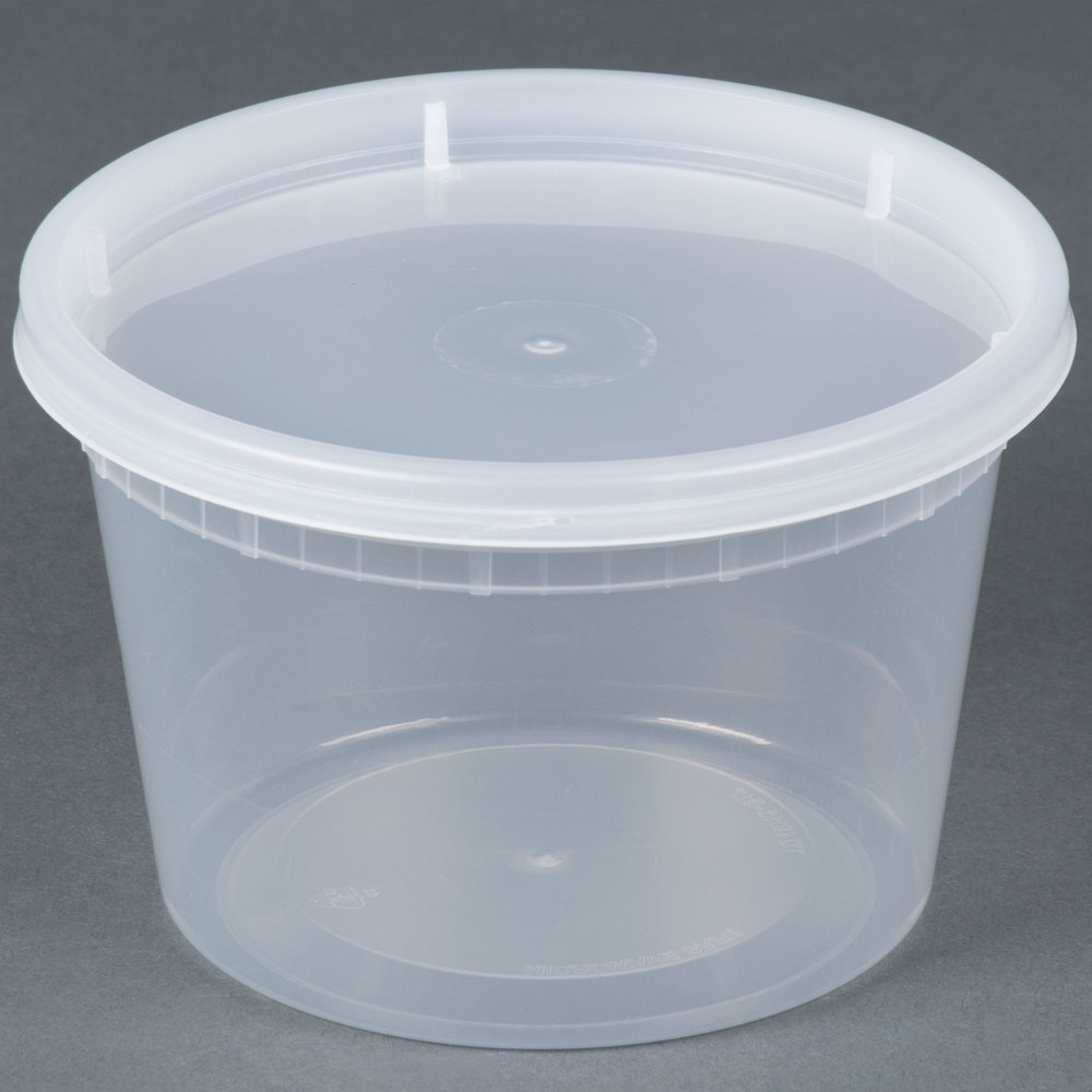 16 Oz Plastic Tubs with Lids (10) 50 White Plastic Deli Containers - 16 ...